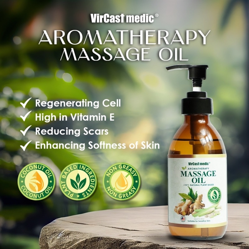 Vircast Medic Ginger & Lemongrass Massage Oil 200ml | Shopee Malaysia