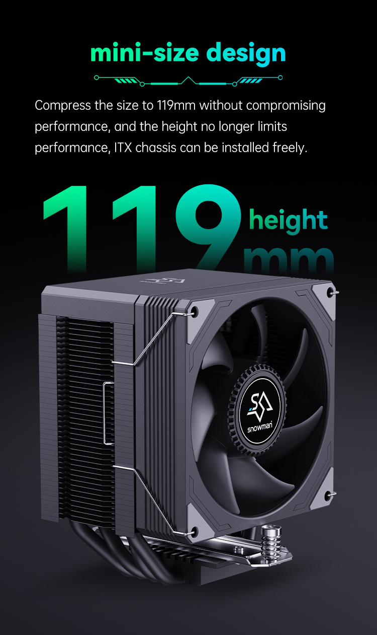 Snowman MX94-V3 Black White 9CM Tower CPU Cooler Heatsink | Shopee Malaysia