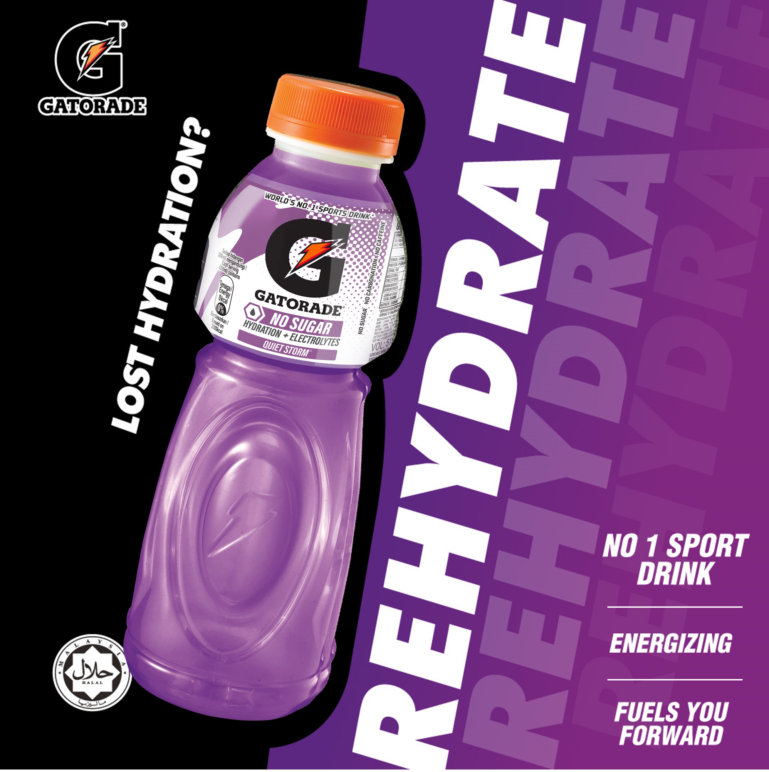 Gatorade Blue Bolt/Lemon Lime/Quiet Storm 515ml x 24 bottles (Carton ...