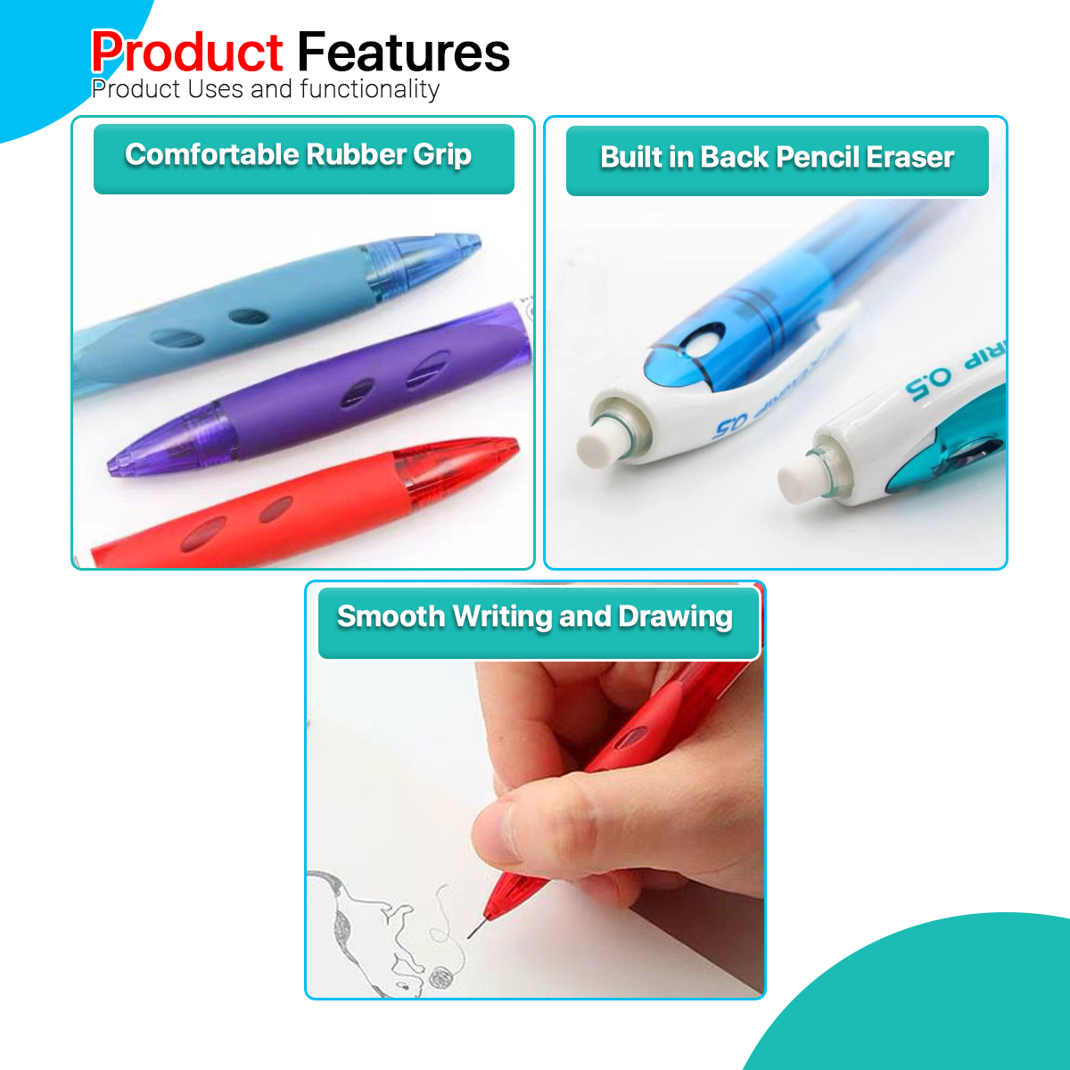 Pilot Mechanical Pencil Rexgrip Pensil Tekan Free Pencil Lead -(1s/Pkt ...
