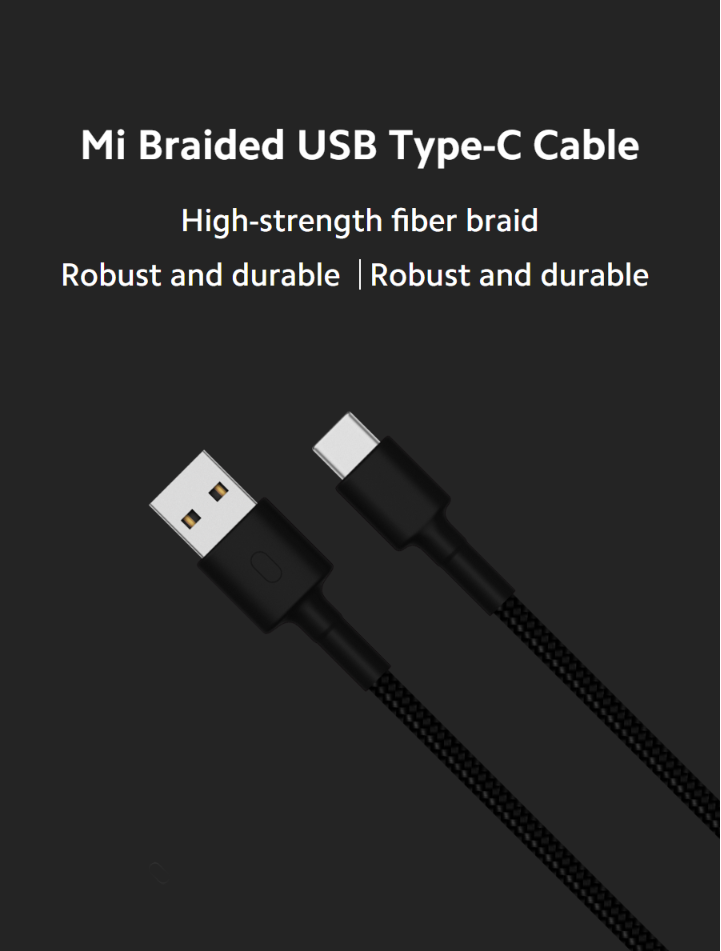 Xiaomi Braided USB Type-C Cable | Tangle-Free Design | Sturdy Structure ...