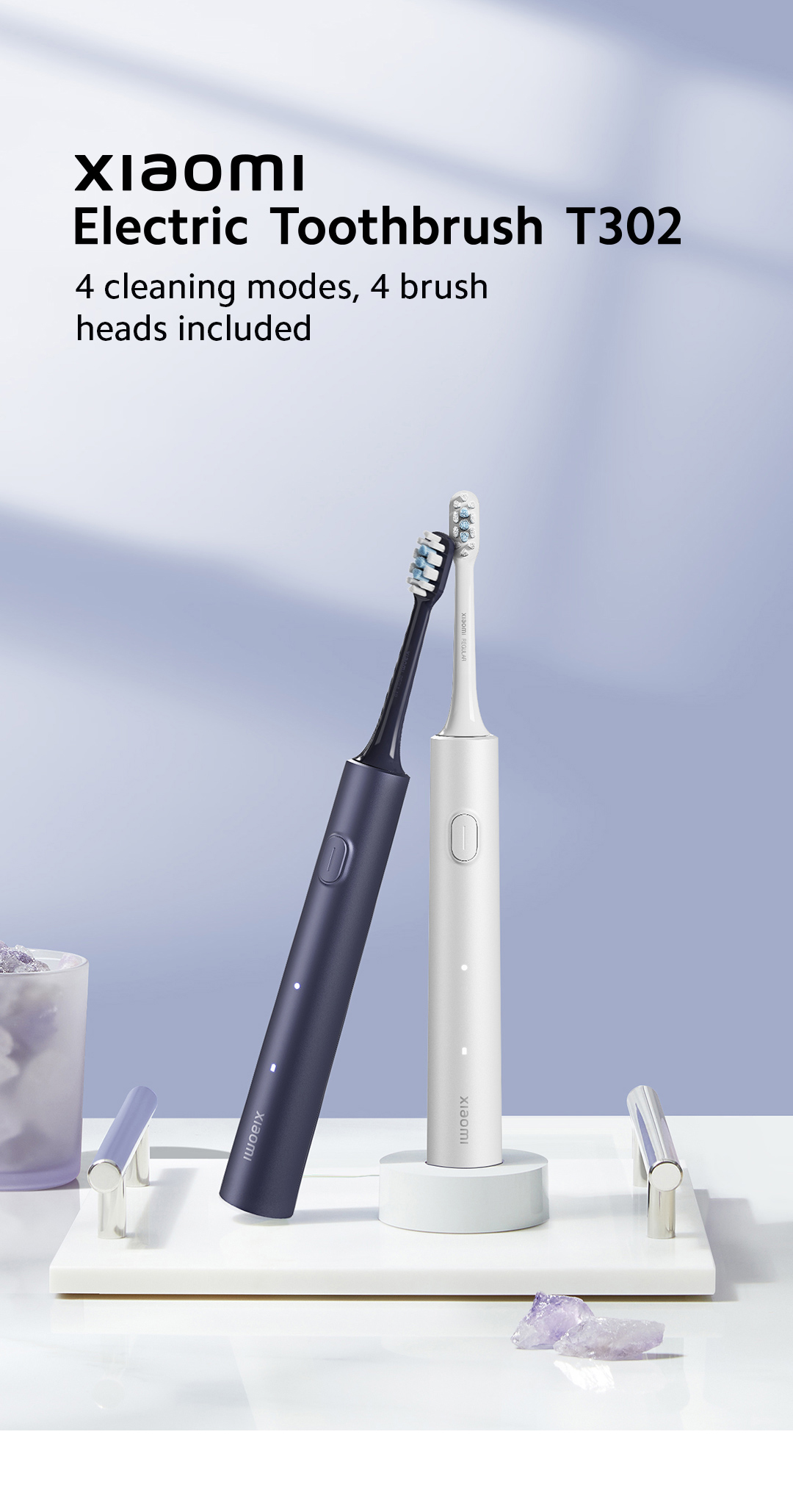 Xiaomi Electric Toothbrush T302 | 4 Cleaning Modes | IPX8 Fully Waterproof | Low Noise Brushless ...