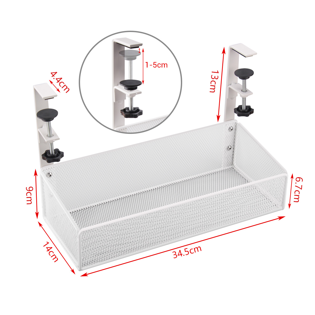 No-Drill Under Desk Cable Management Tray Wire Organizers Adjustable ...