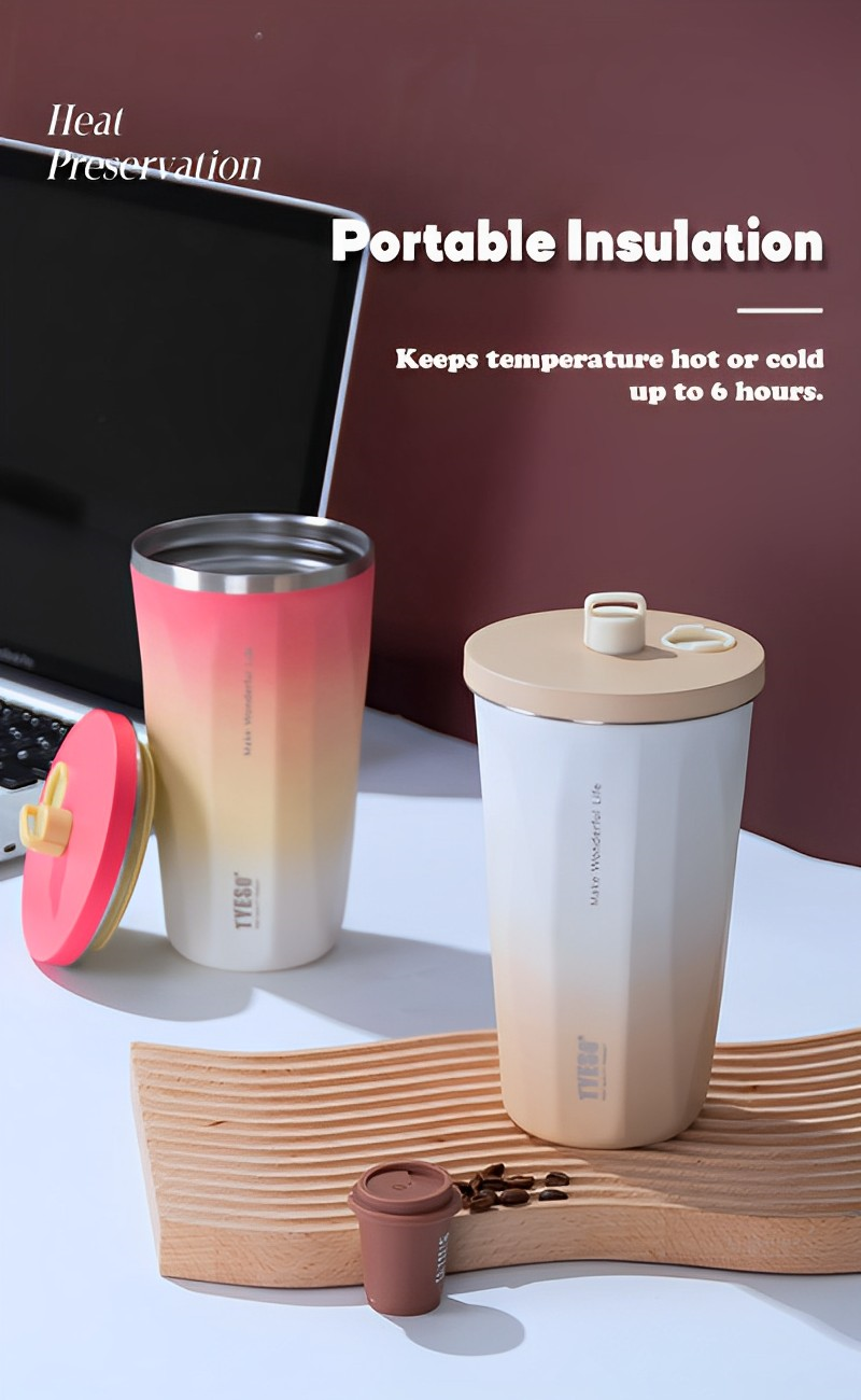 Tyeso Gradient Coffee Mug 600ml With Retractable Straw 6x Free Gifts ...