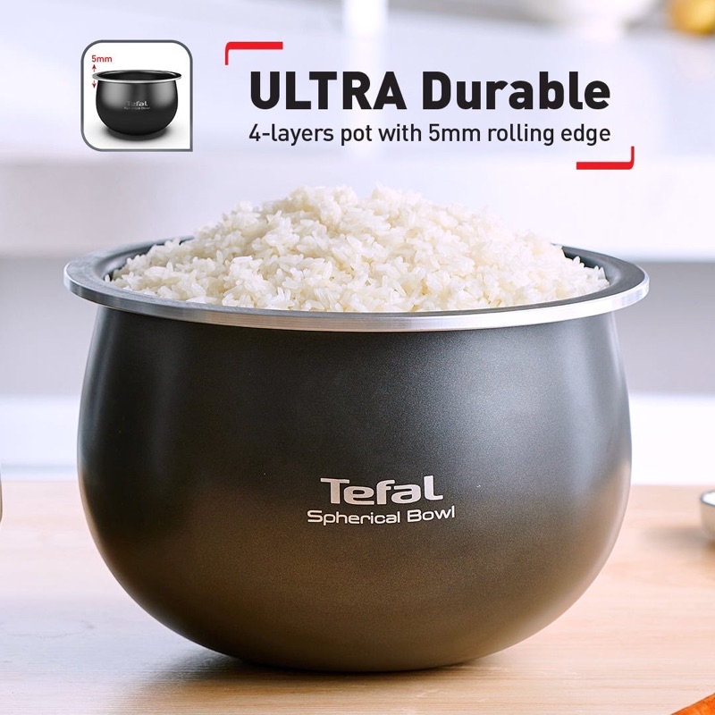 Tefal 1.8L Easy Plus AI Smart Rice Cooker (11 Programs) 10 Cups RK736B ...