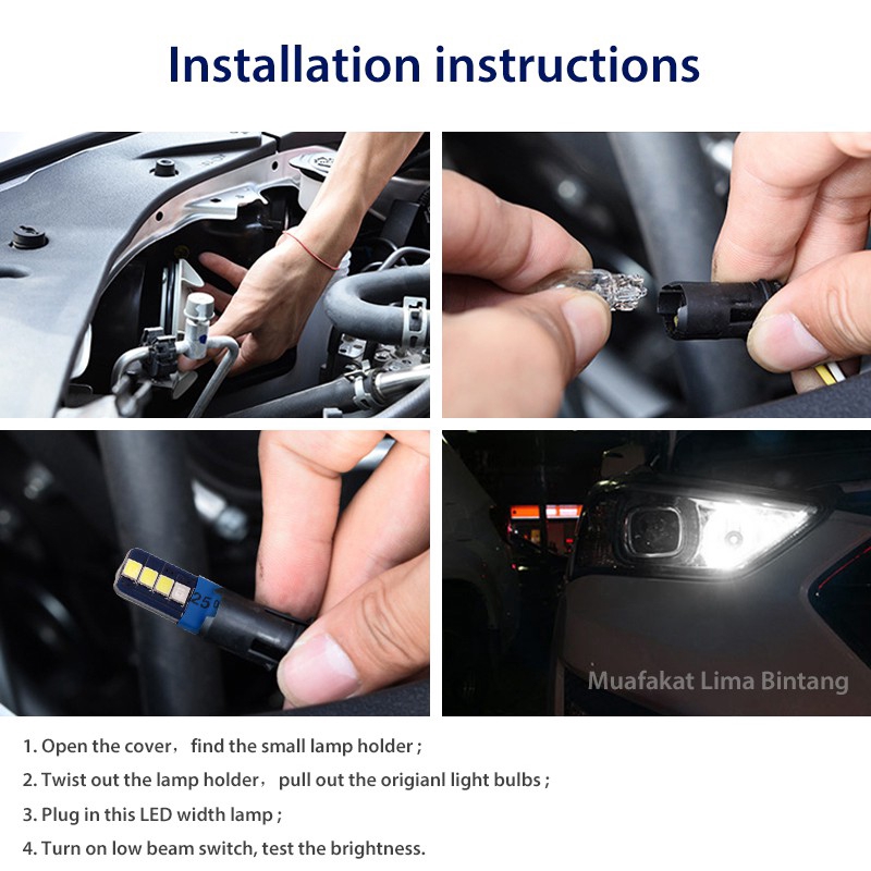 1pcs T10/w5w Wedge car led width lamp trunk cargo area lights door ...