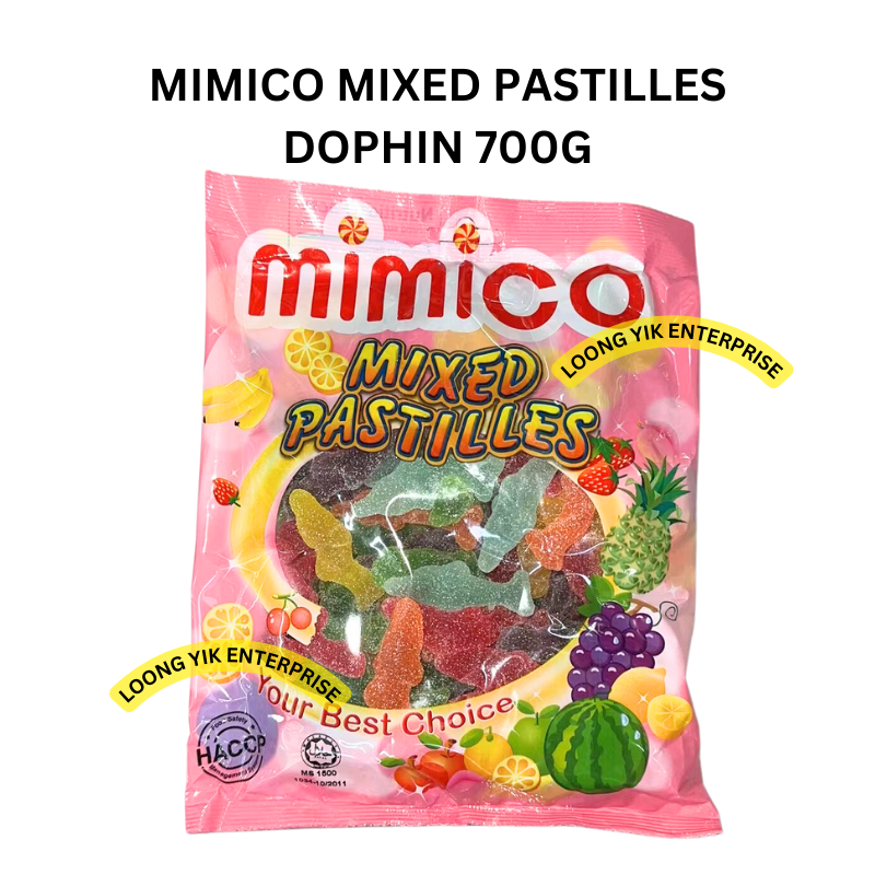 MIMICO MIXED PASTILLES GUMMY JELLY CANDY DOPHIN / STAR / HEART 700G ...