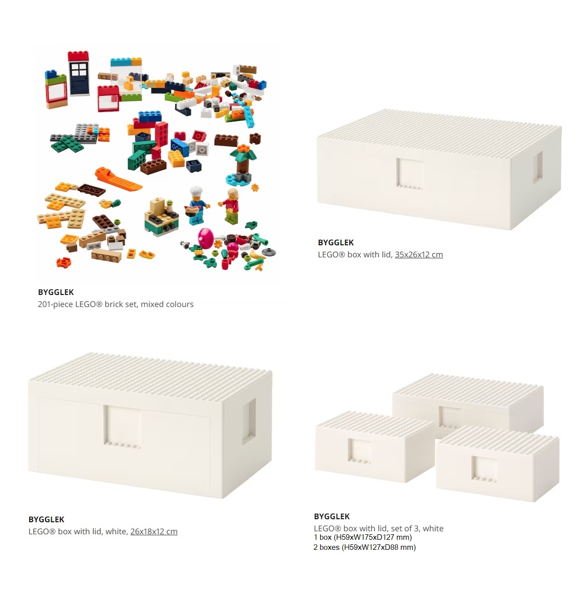 IKEA BYGGLEK LEGO Brick Set | Mixed colours | Lego Box Set | Kotak Lego ...
