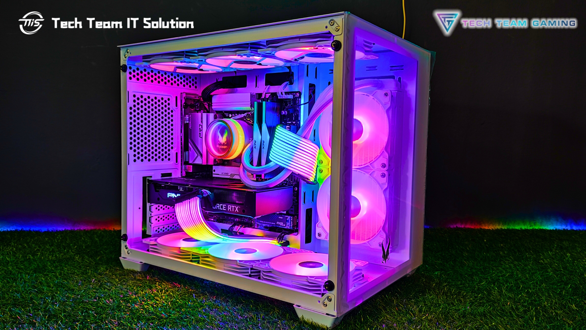 Invasion GT-DB MATX Gaming PC Case with ARGB Fans - Black / White ...