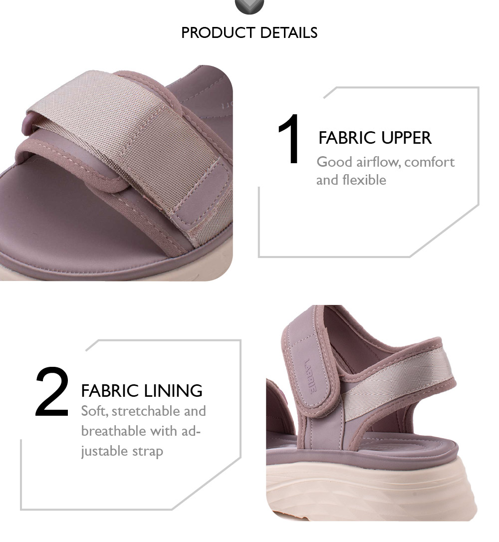 LARRIE Kasut Perempuan Purple Dual Velcro Strap Bounty Sandals - L82104 ...