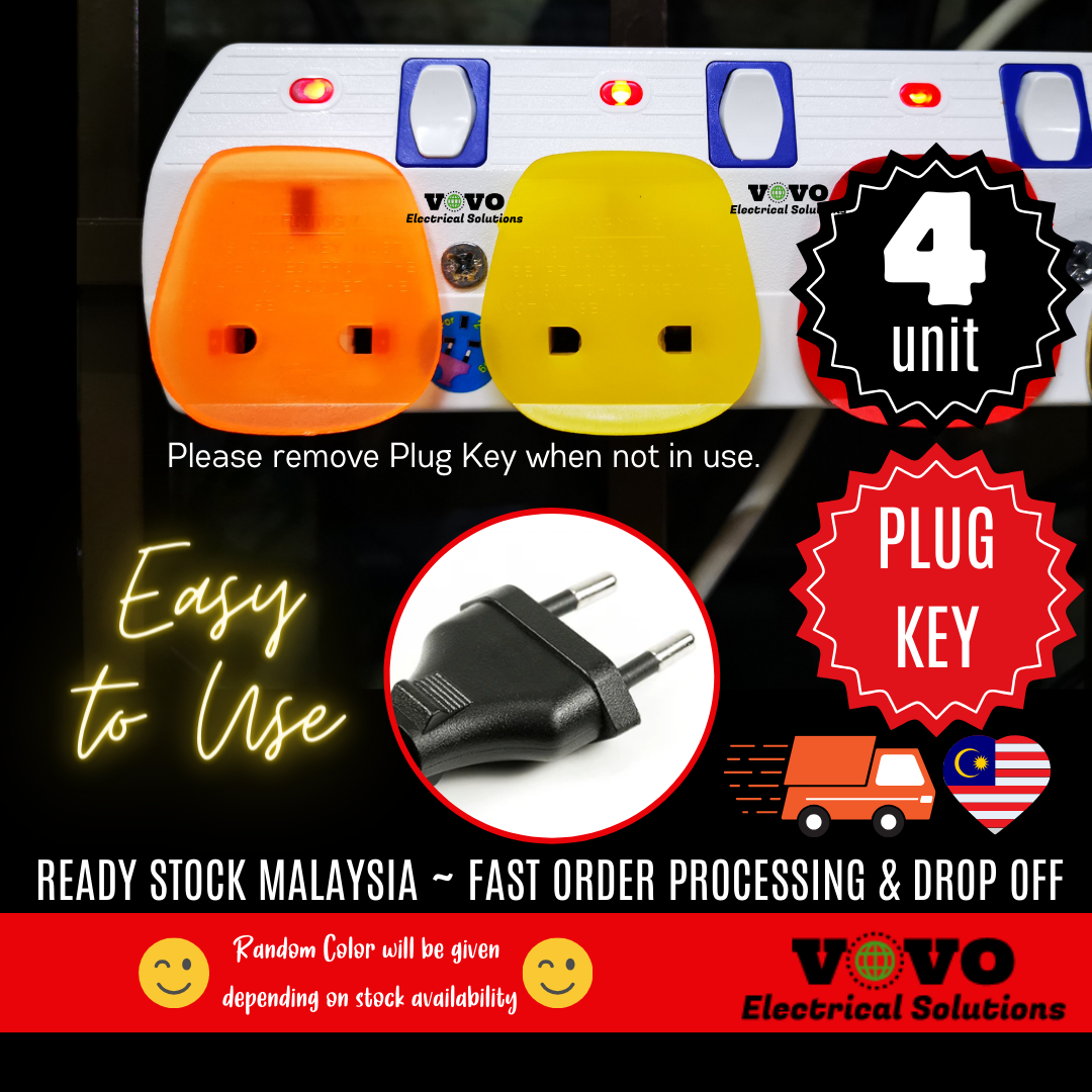 4 UNITS Plastic Safety Plug Key 2 Pin Converter / 2 Pin Plug Key switch ...