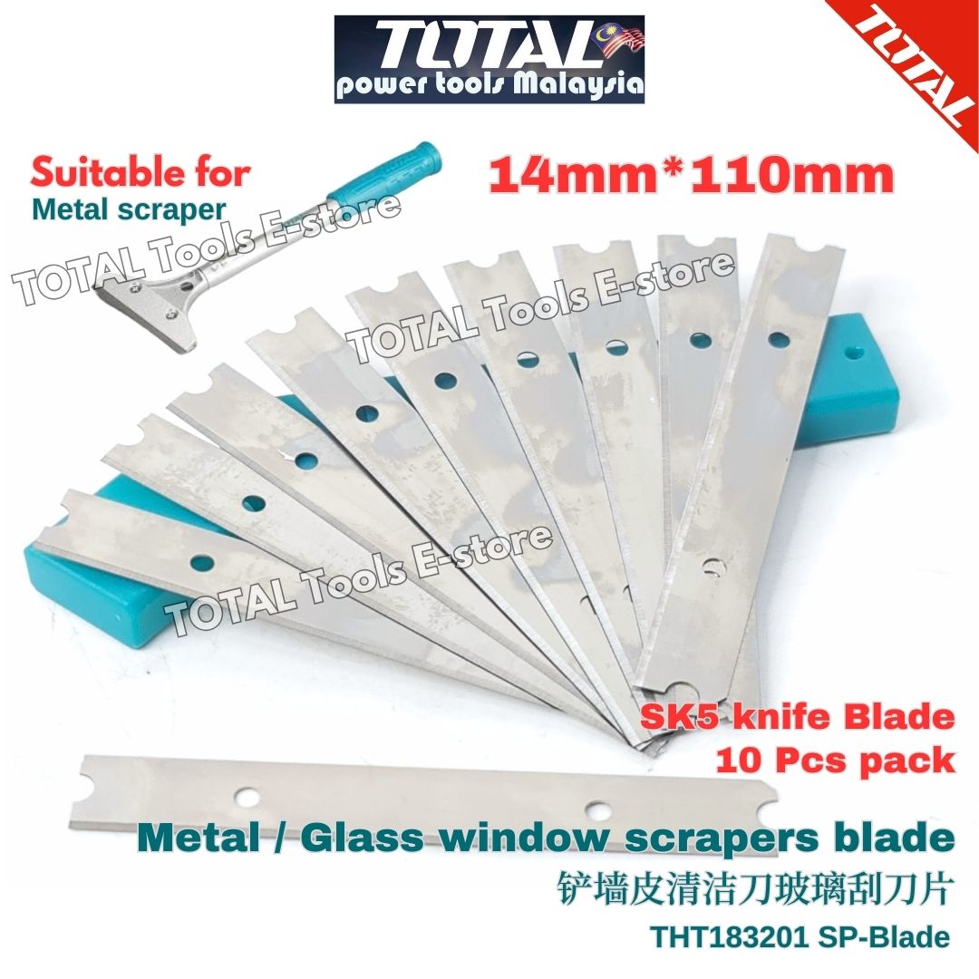 TOTAL 10 Pcs pack Metal / Glass window scrapers blade 14mm*110mm ...