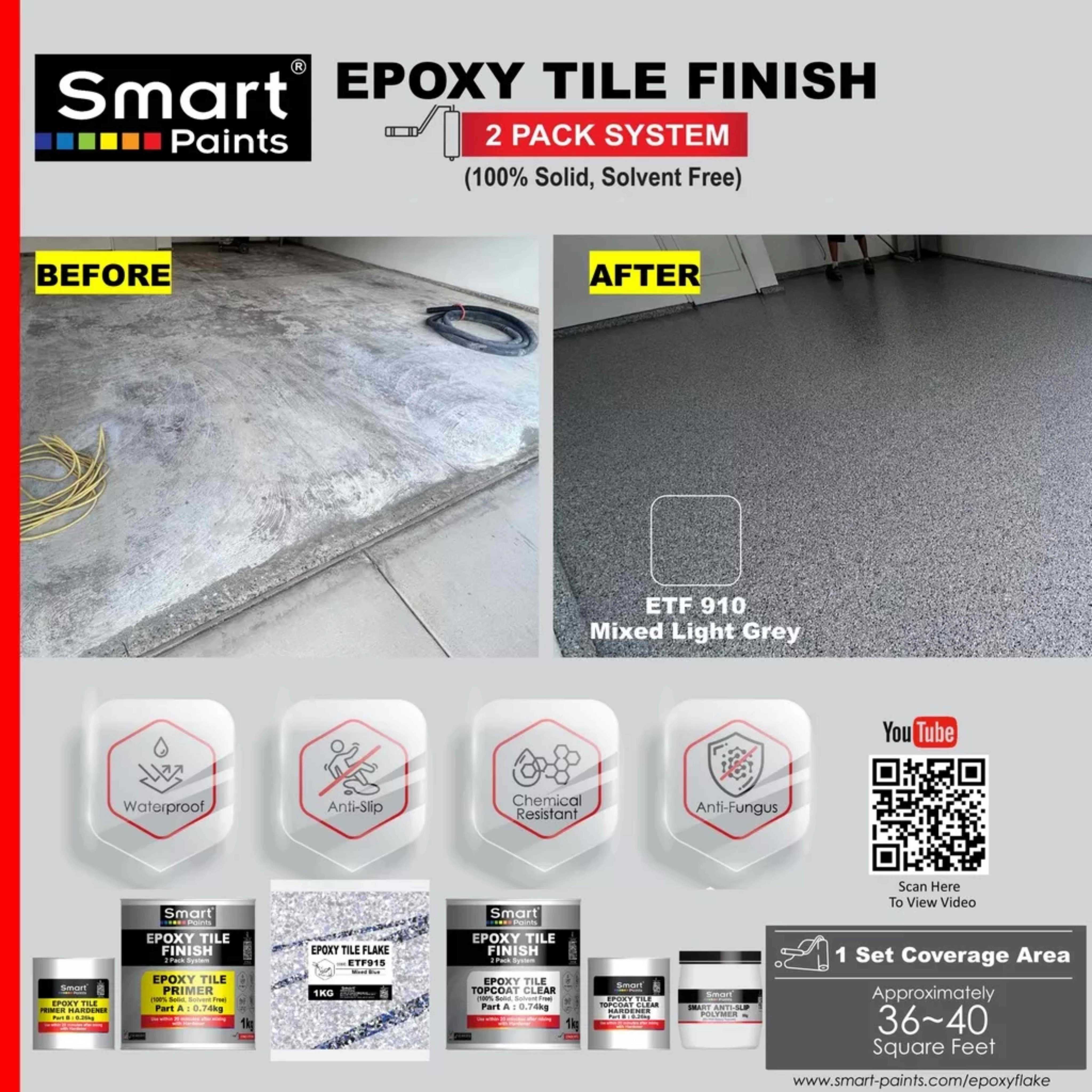 Smart Paint Epoxy Flake 1kg / Epoxy Color Flake Coating Toilet Tile ...