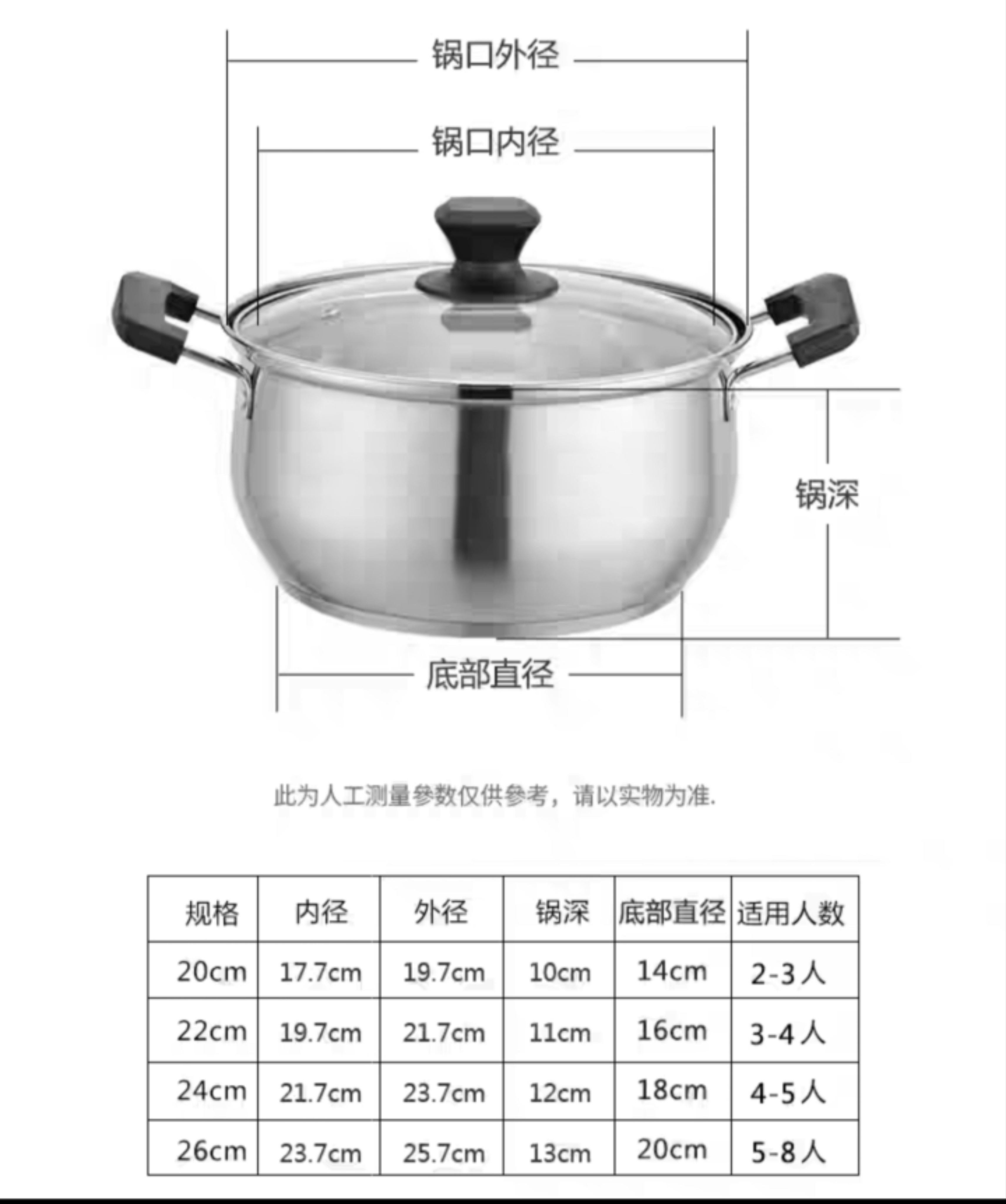 24cm/26cm Stainless Steel double handle soup pot 不锈钢双柄汤锅青金双柄汤锅 | Shopee ...