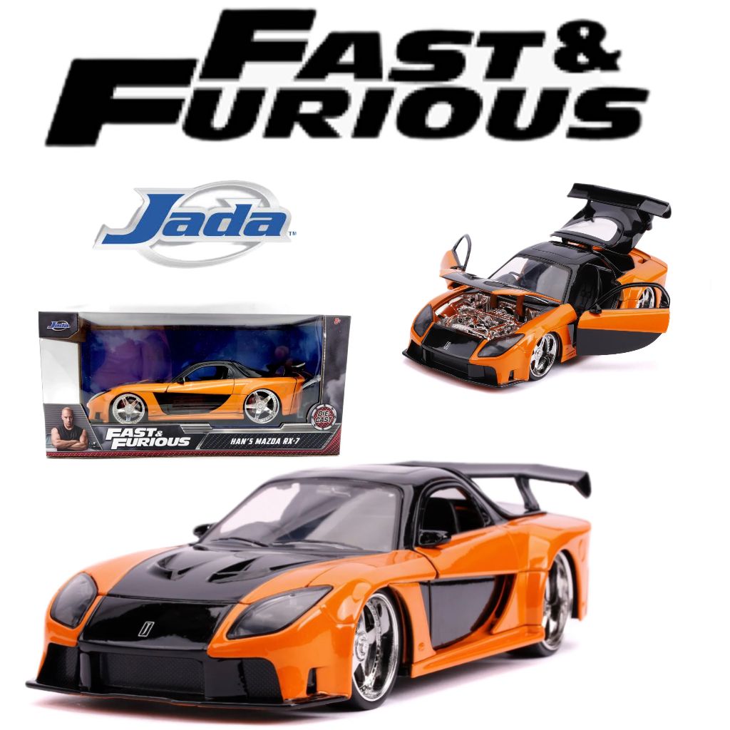 Original Jada Scale:1:24 Fast & Furious Han's Mazda RX-7 Diecast Car #30732 Ready Stock In ...
