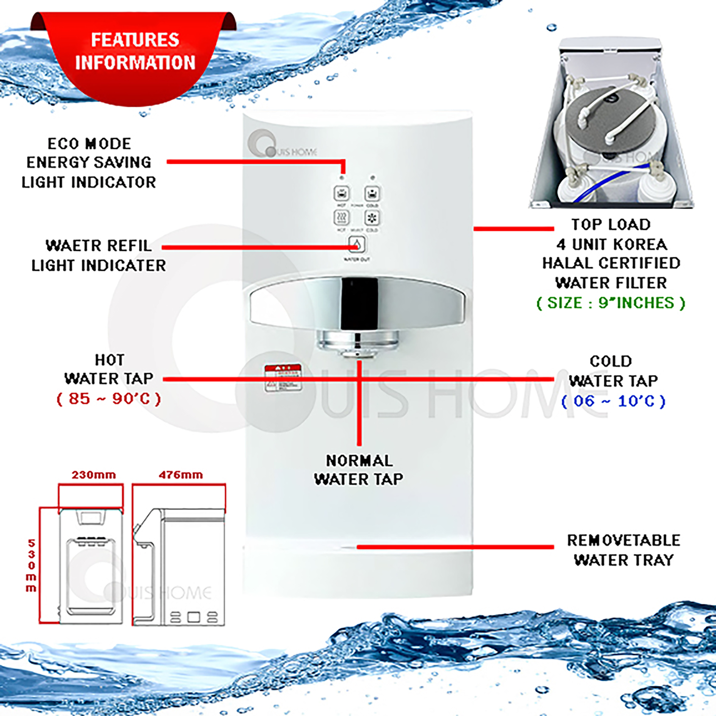 [ FOR WEST M'SIA ] MADE IN KOREA INSTANT HOT - 2 SUHU SEJUK PANAS ...