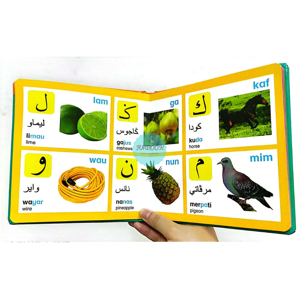 [FUNBOOK] Gembira Belajar Abjad, Nombor, Binatang, Jawi, 100 Perkataan ...