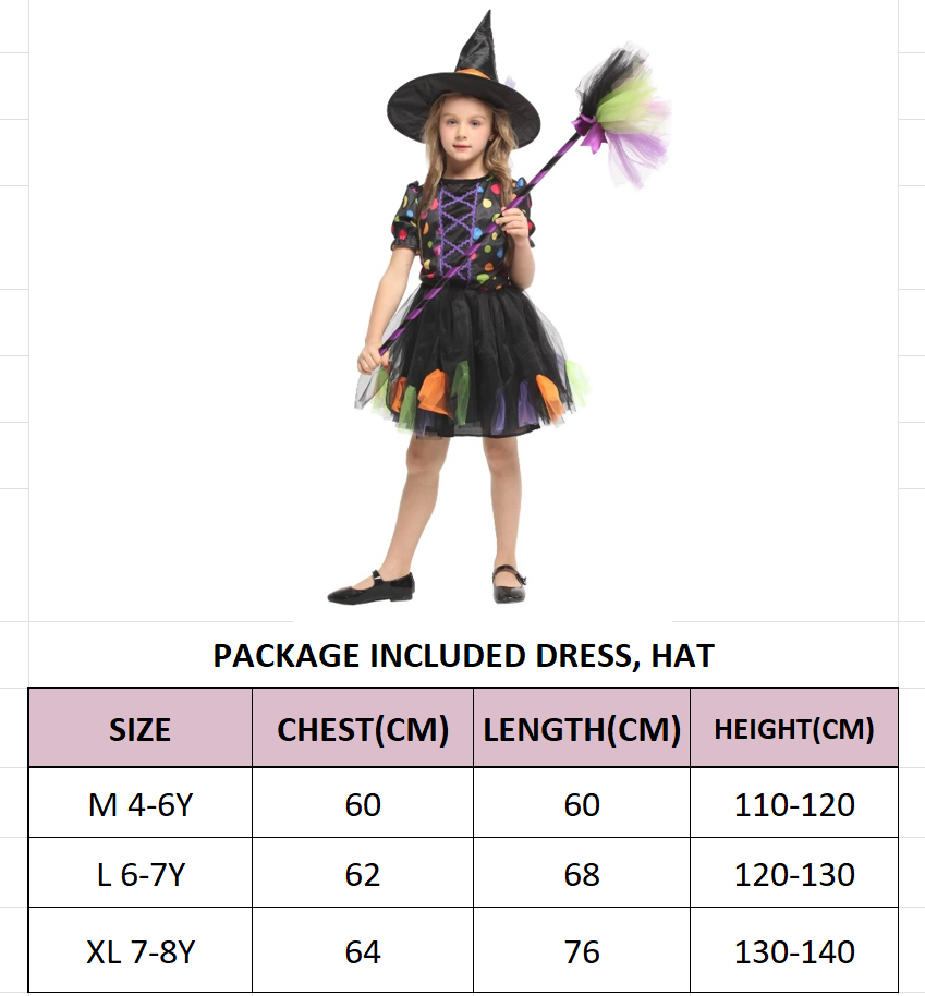 Cutie Pretty Halloween Witch Costume Set Moonlight Magic Witch Kids ...