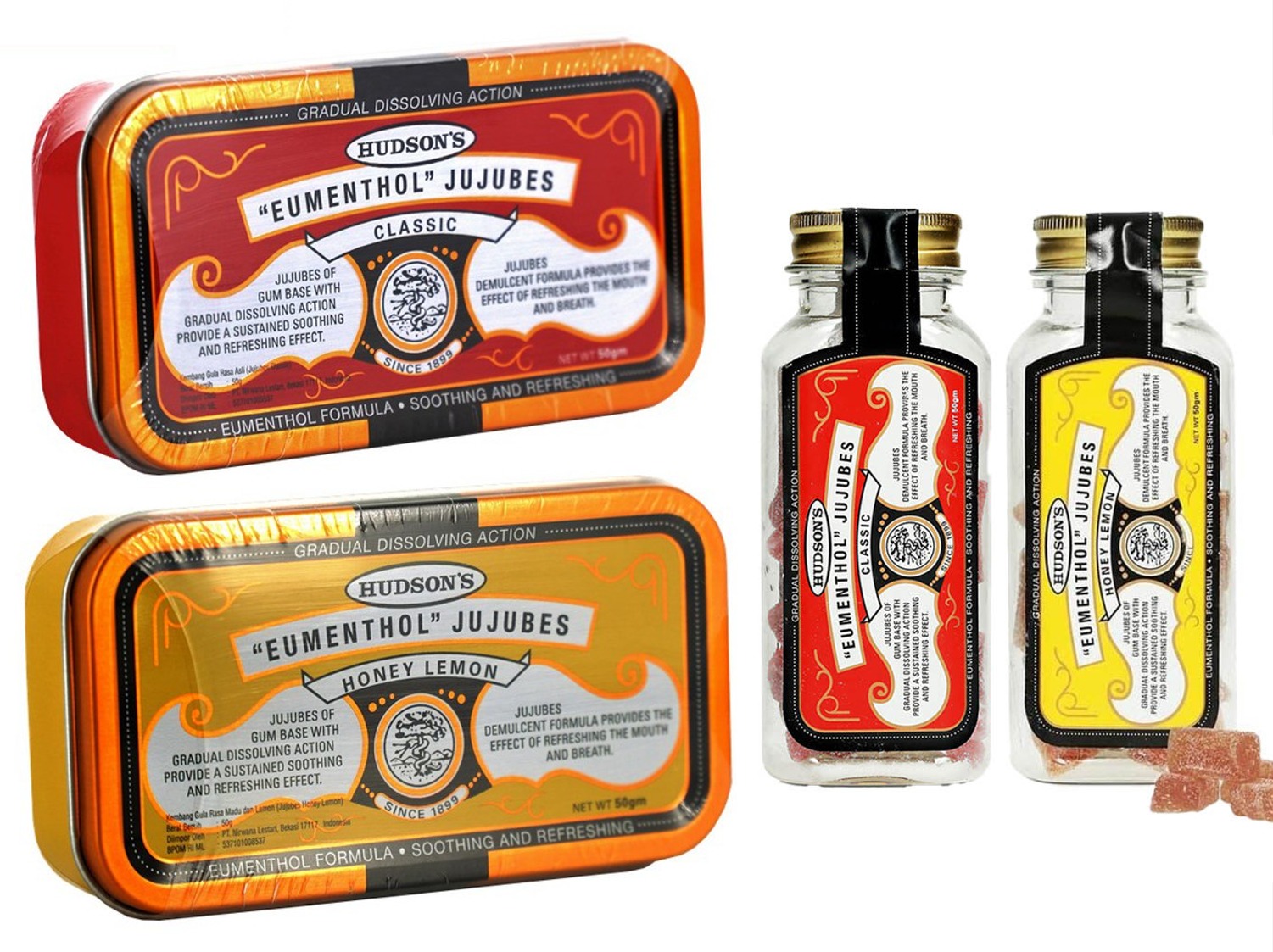 HUDSON'S - EUMENTHOL JUJUBES : SOOTHING AND REFRESHING TO THE MOUTH AND ...