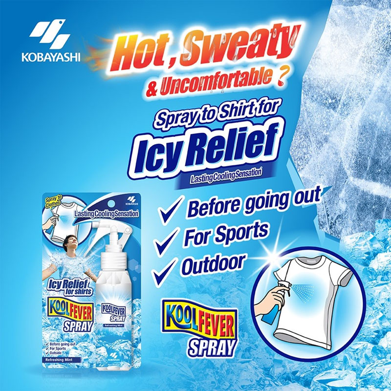 KoolFever Spray Icy Relief For Shirts 100ml Lasting Cooling Sensation ...