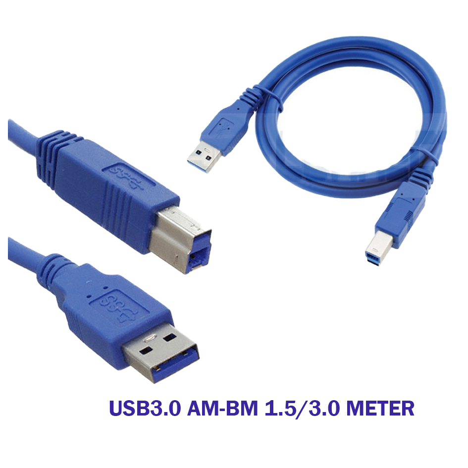 USB3 AM-AM / AM-BM / Cable Male USB A to Male USB B Cable PRINTER USB3.0 1.5 Meter 1.5M | Shopee ...