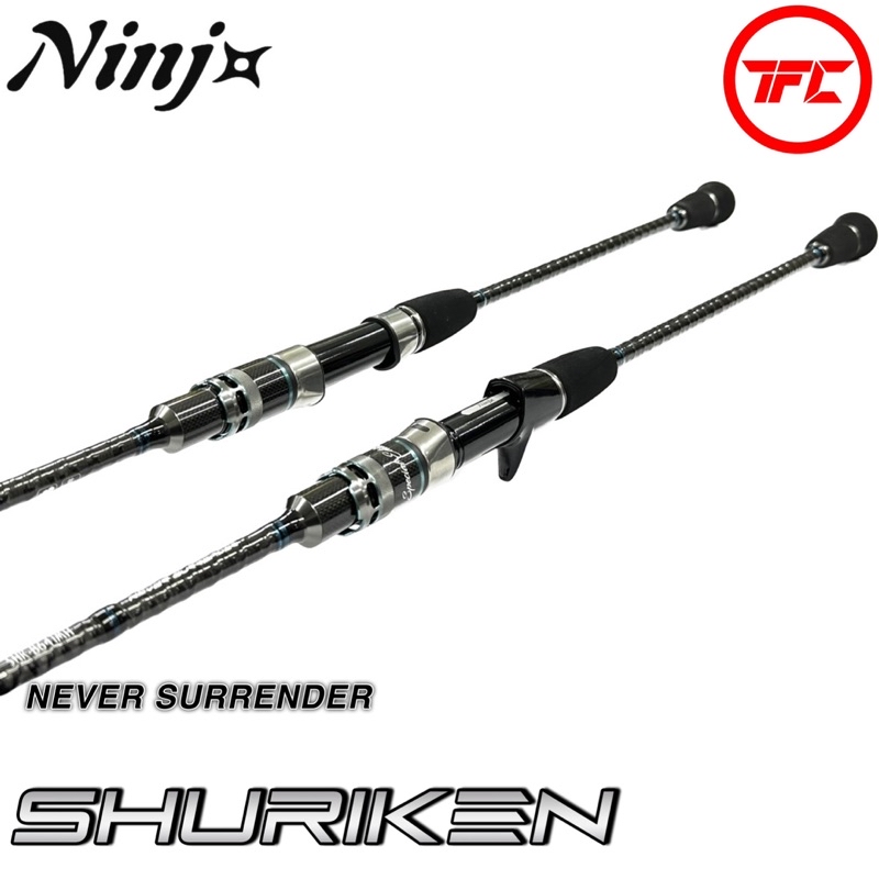 NINJA SHURIKEN Baitcast Overhead & Spinning SW Jigging Rod Joran ...