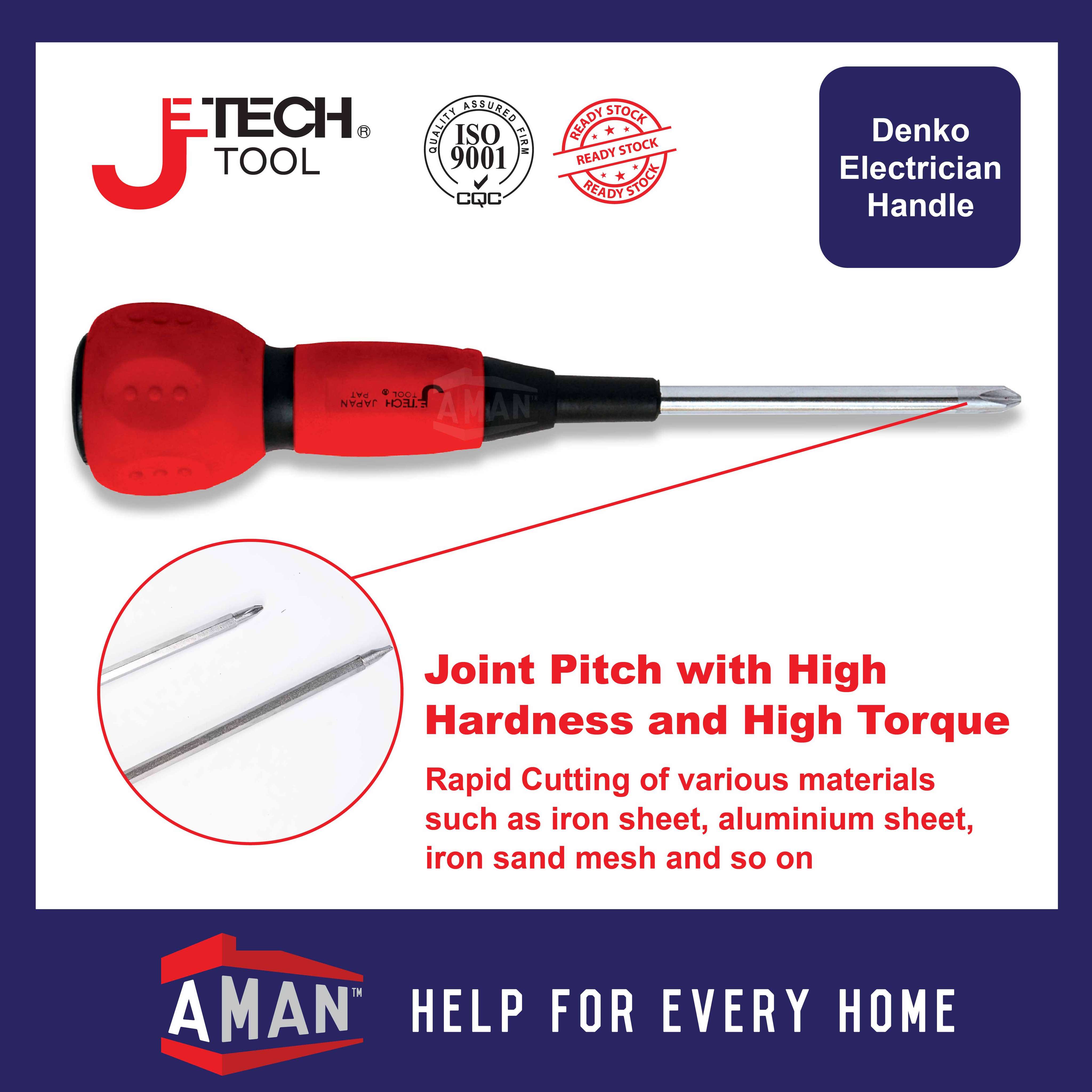 JETECH Denko Electrician Magnetic Screwdriver Softgrip Handle Philip ...
