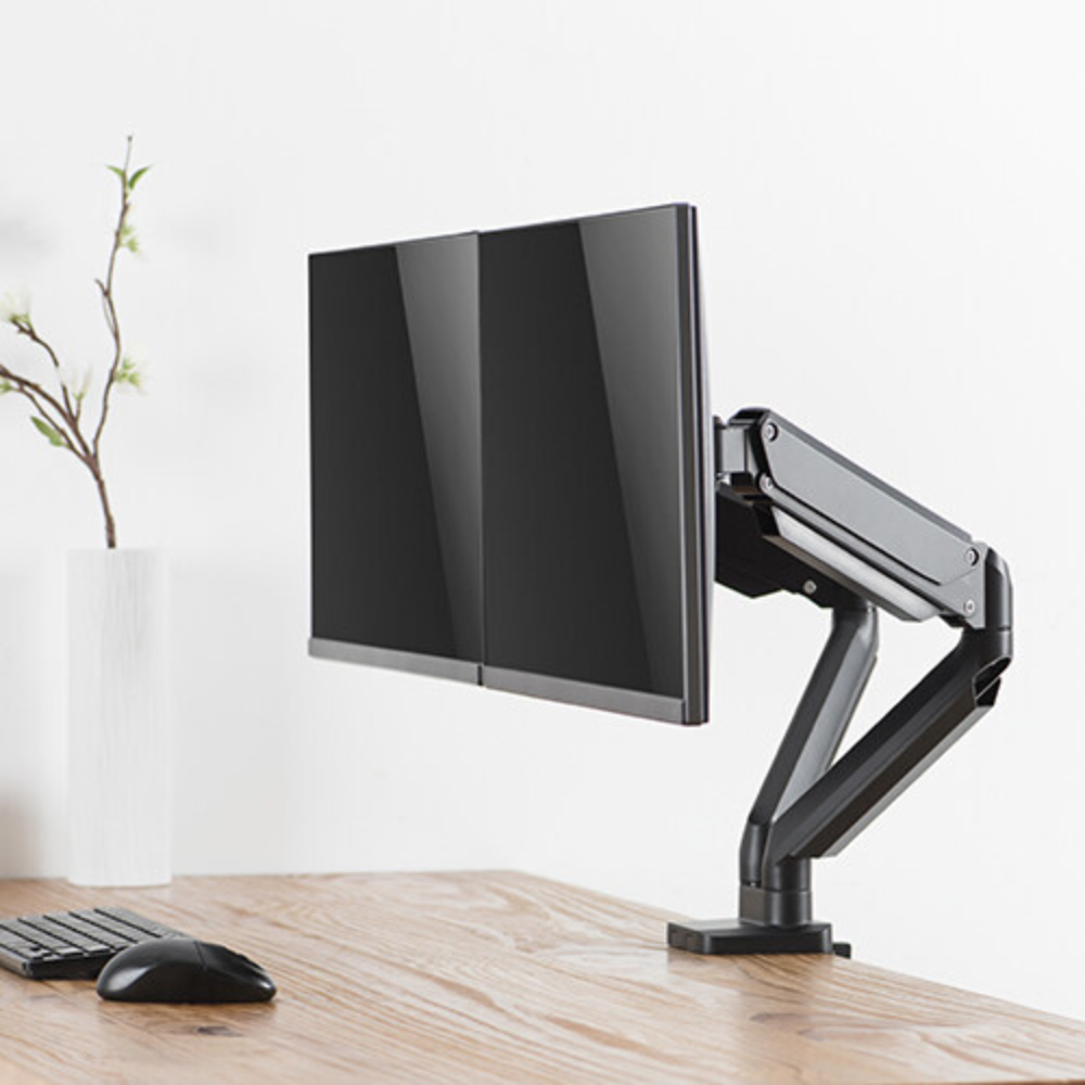 Brateck Premium Dual Monitors Aluminum Gas Spring Monitor Arm - Perfect ...