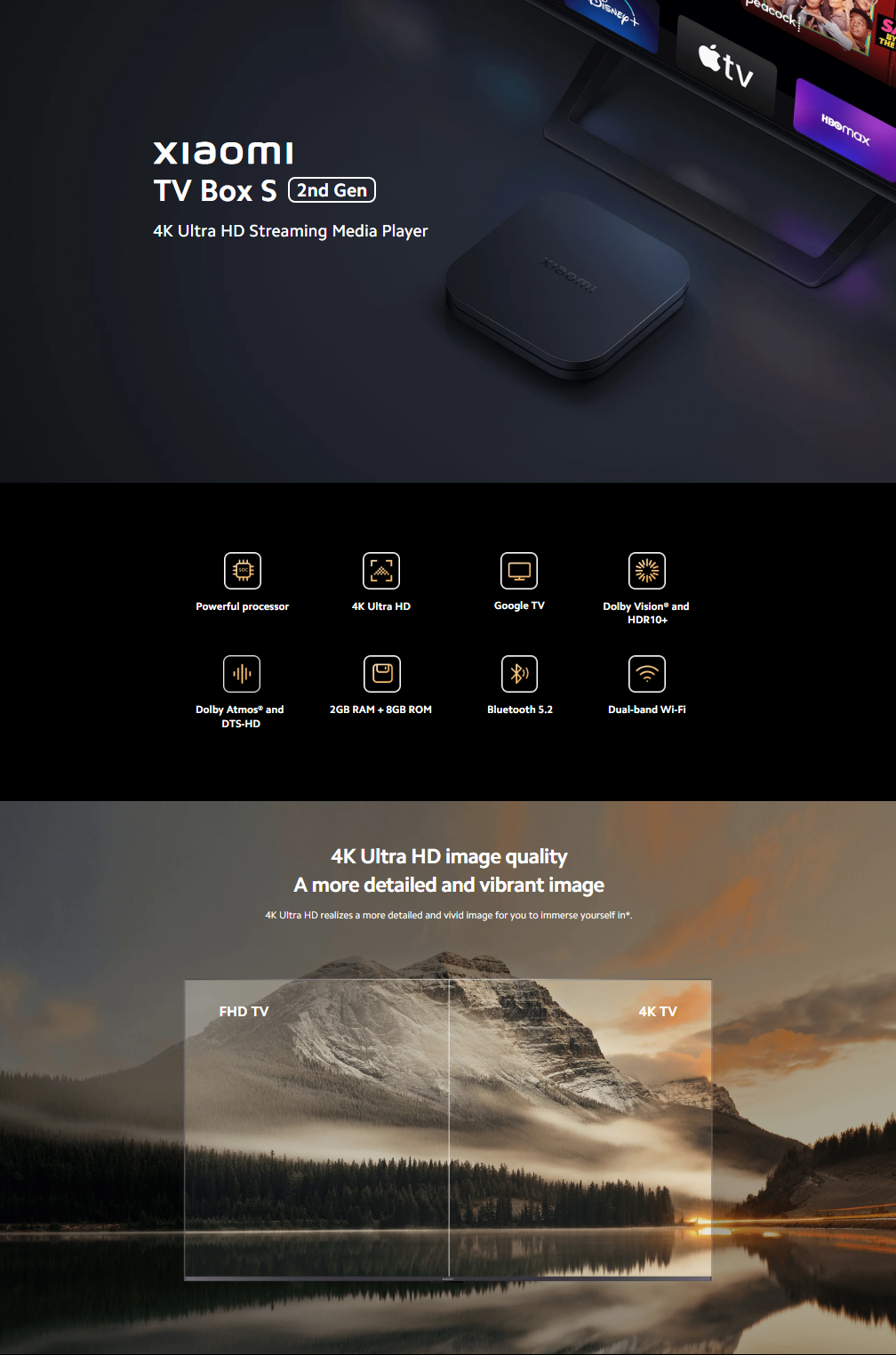 Xiaomi Mi TV Stick 4K Android 11 / Mi TV Box S 2nd Gen TV Media Streaming AndroidTV (2GB + 8GB ...