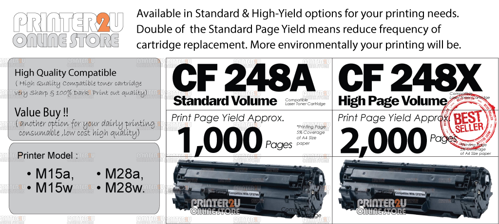 CF248X HP48X Compatible HP 48X CF 248X HP48 Laserjet Pro M15 M15A M15w ...