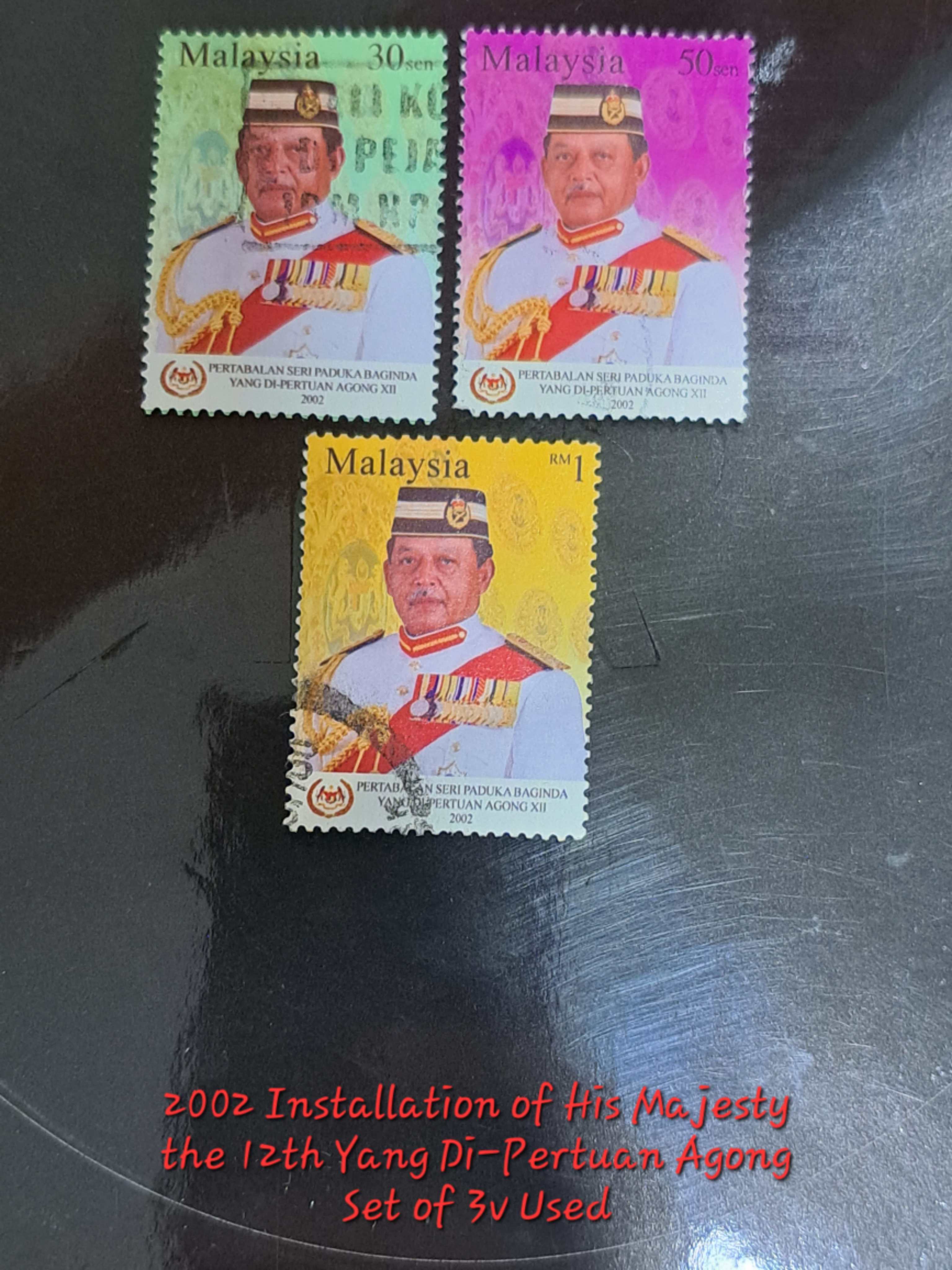 2002 Malaysia Setem Stamps Installation of His Majesty The 12th Yang Di-Pertuan Agong Stamps ...