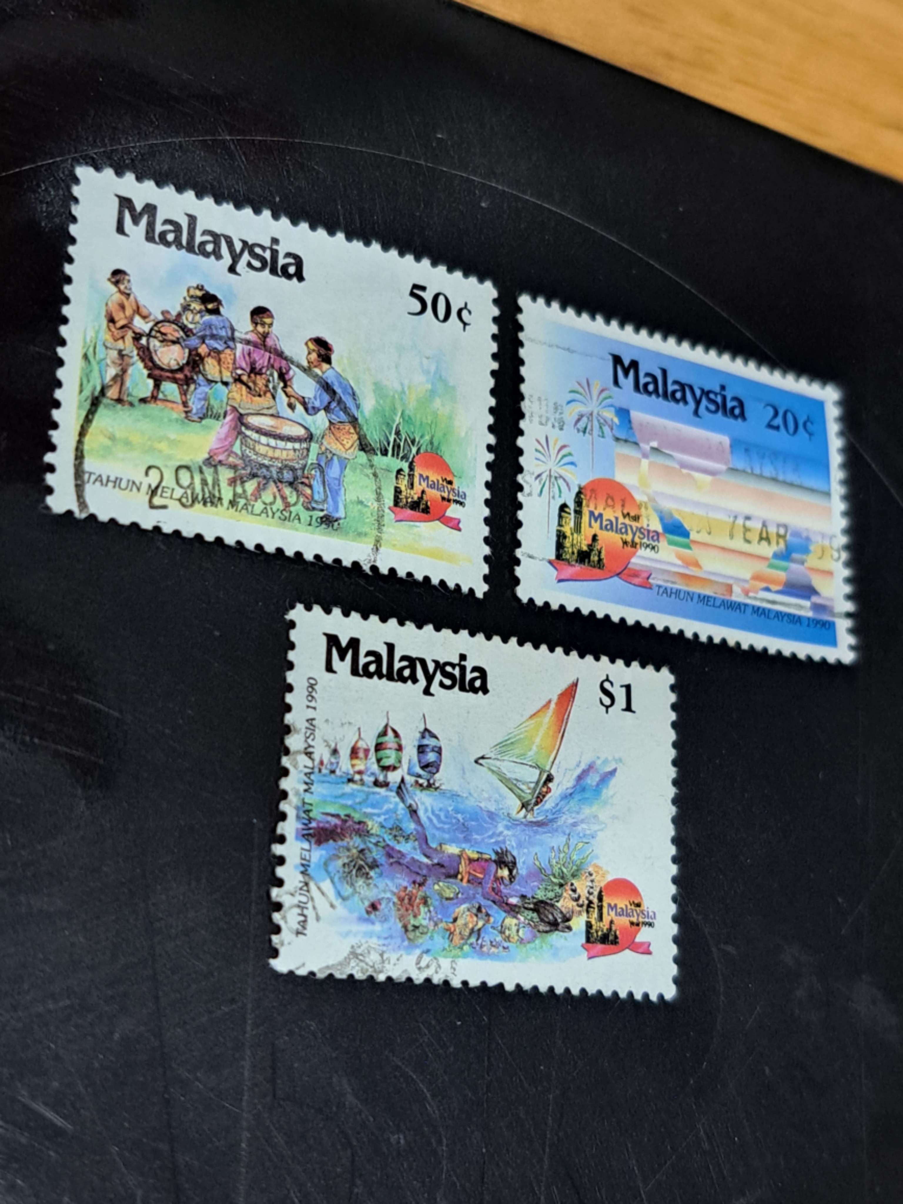 1990 Malaysia Setem Stamps Visit Malaysia Year Complete Set of 3v USED | Shopee Malaysia