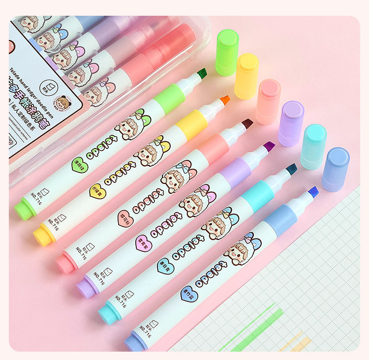 Telado Hand Ledger Doodle Pen Highlights Highlighter Pen for Handbook ...