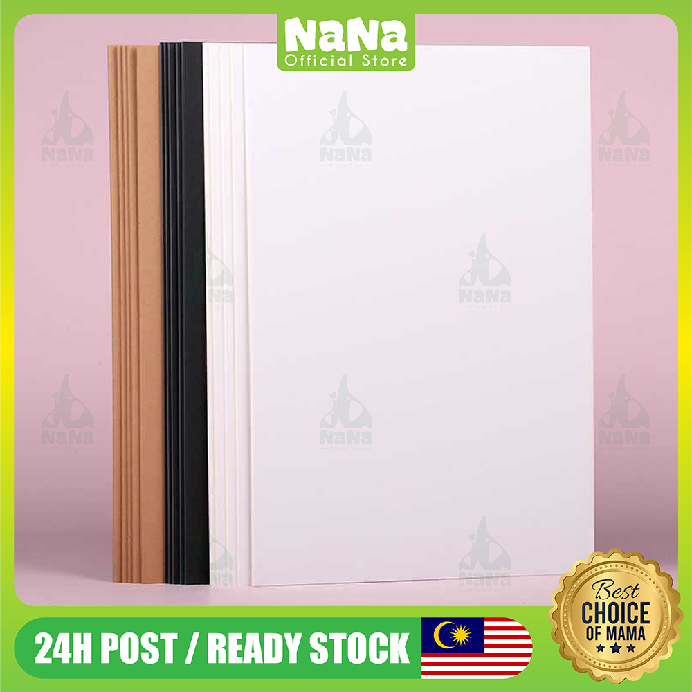 NANA A4 Color Paper Extra Thickness Milky White Black Kraft Brown ...