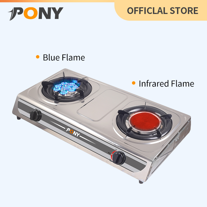 PONY HOME-2.7KW Dual Gas Stove Infrared Burner 8 Jet Head Nozzle LPG ...