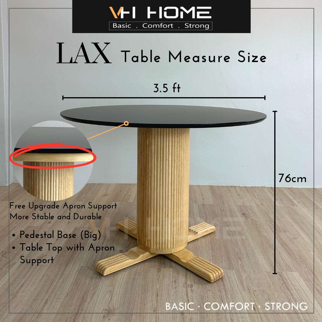 LAX Round Dining Table 2.5FT/3FT/3.5FT/4FT Special Modern Design Meja ...