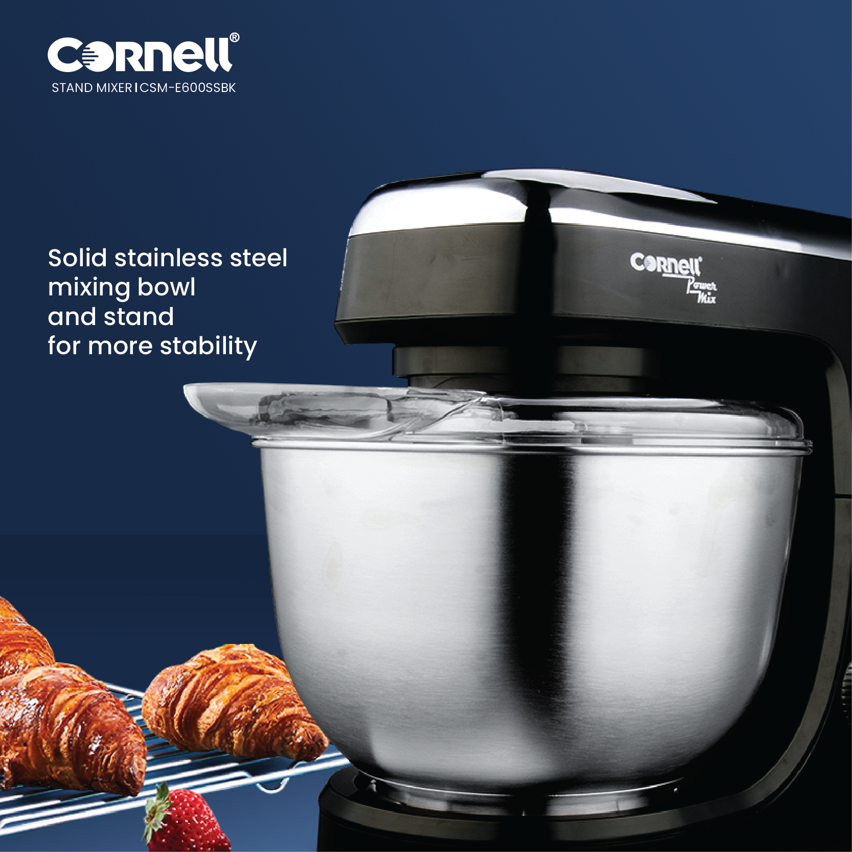 Cornell 4.2L Heavy Duty Stand Mixer | CSM-E600SSBK CSME600SSBK (Food ...