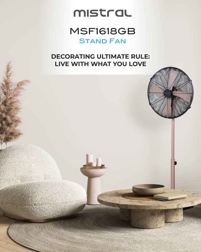 [FAST SHIPPING] Mistral 16 Inch Rose Gold Stand Fan MSF1618 With 2 ...