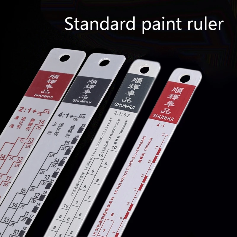 Paint Mixing Ruler Car Paint Measuring Calibration Scale Aluminum ...