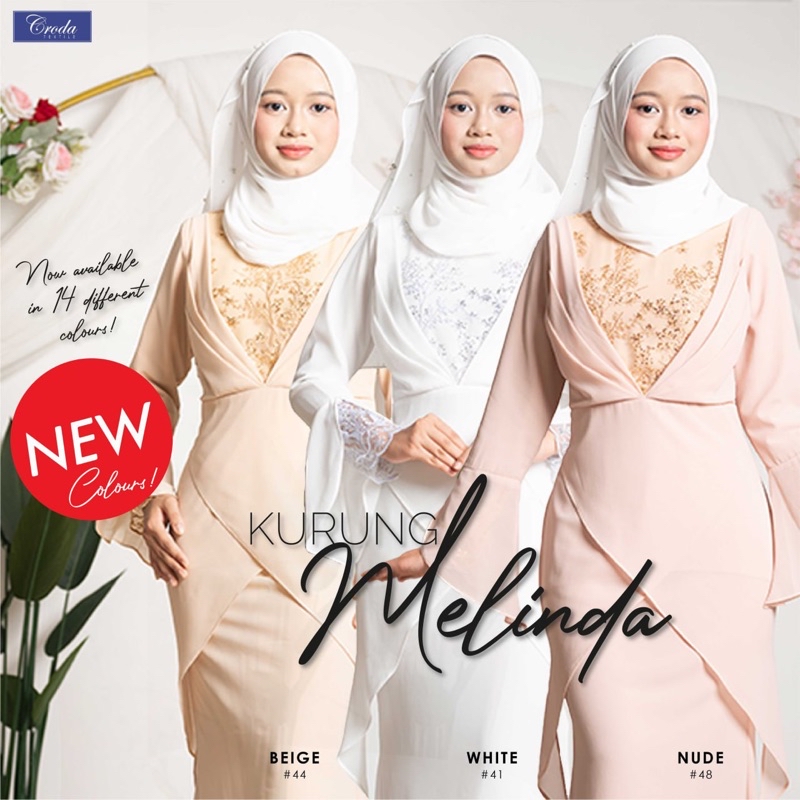 🆕[CRODA] MELINDA KURUNG baju raya chiffon lace sedondon ibu anak ...