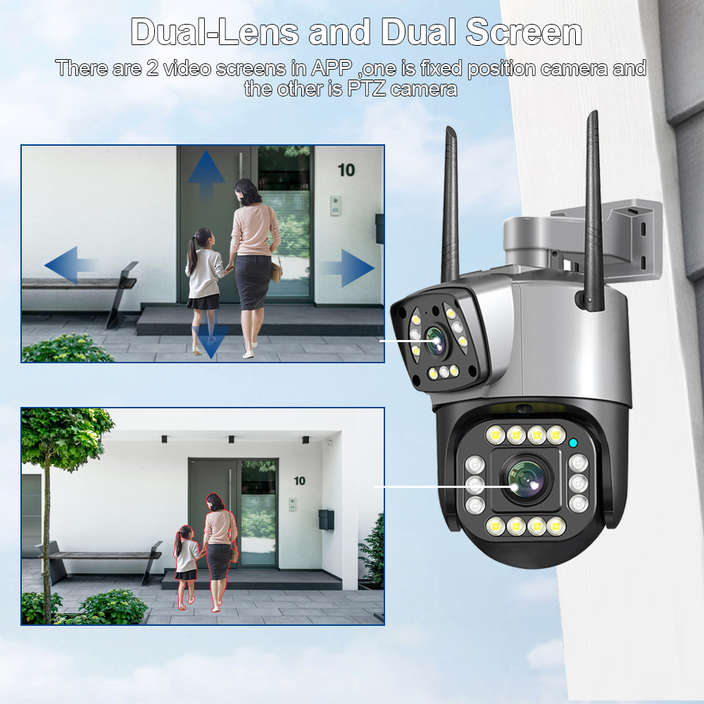 【Free SD Card】South Ocean 4k Dual Lens CCTV Wireless Outdoor Waterproof ...