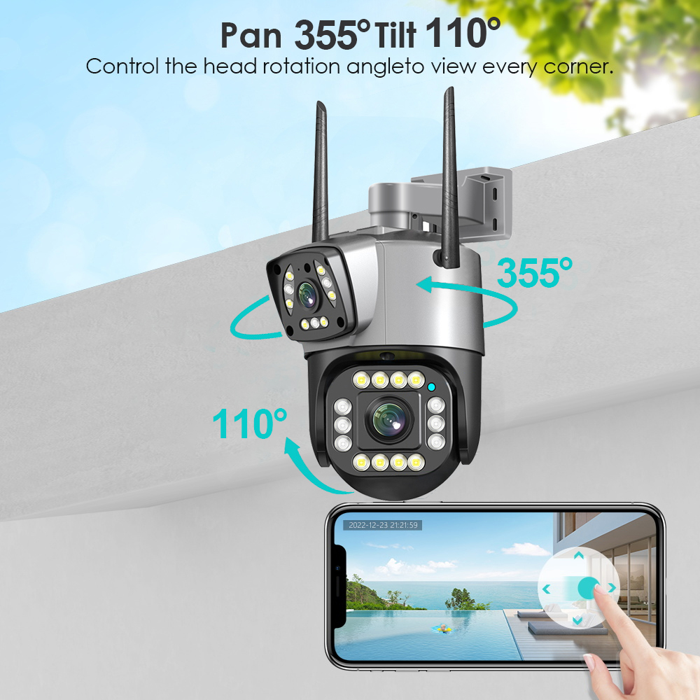 【Free SD Card】South Ocean 4k Dual Lens CCTV Wireless Outdoor Waterproof ...