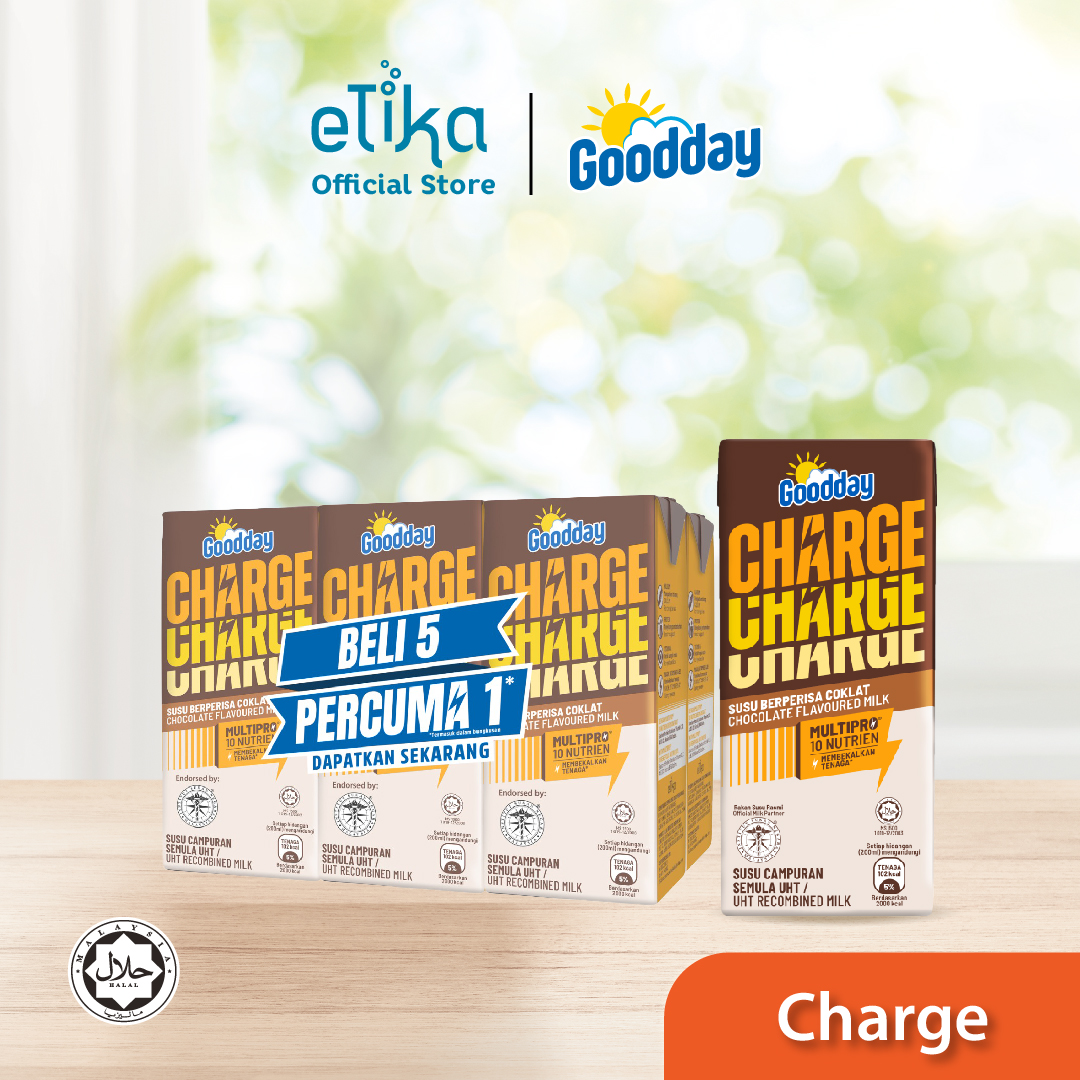 Goodday UHT Charge Chocolate Milk 6 packs/5+1 packs cluster x 200ml ...