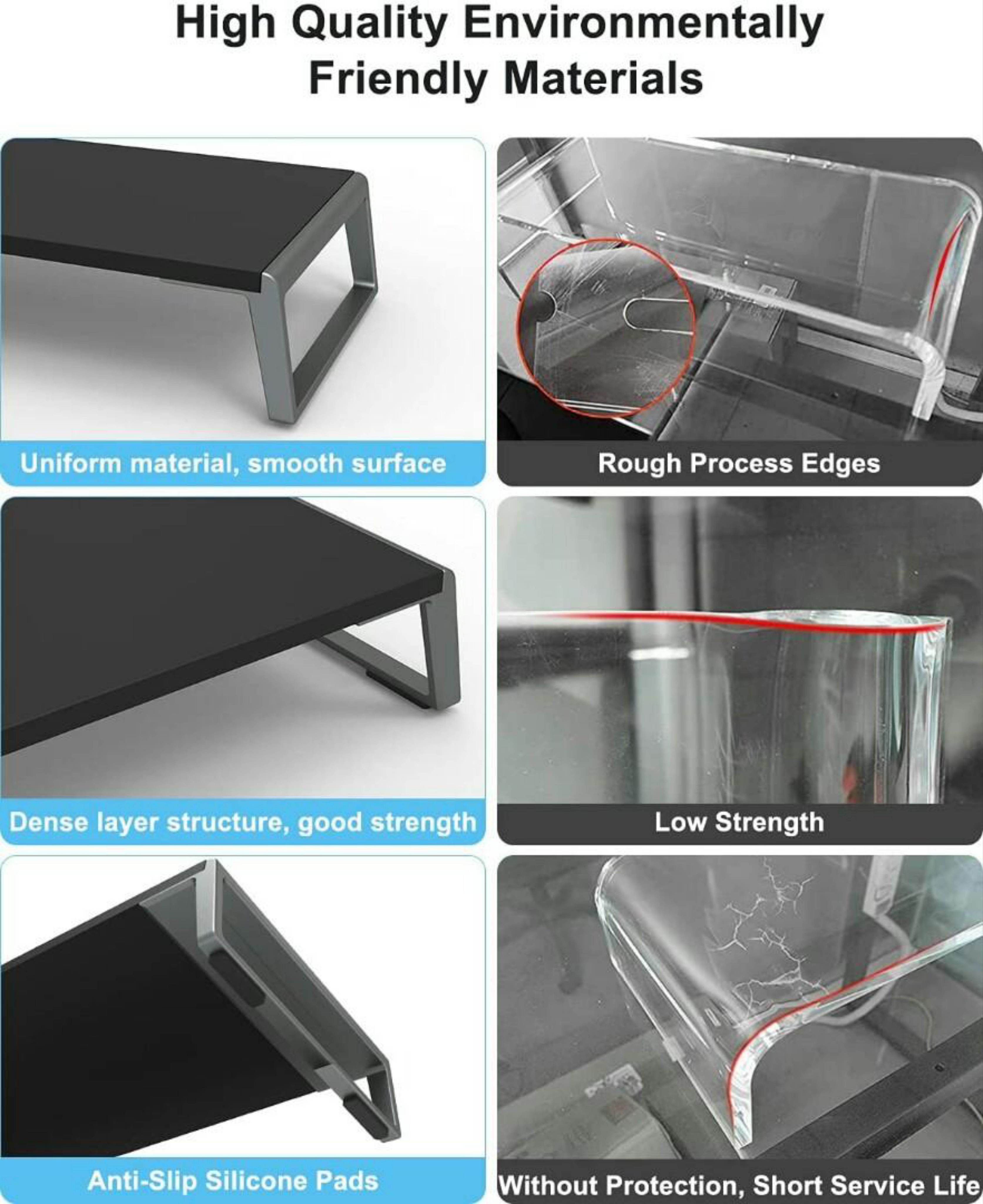 Premium ID20 Ergonomic Monitor Stand Riser with Metal Feet for Computer ...