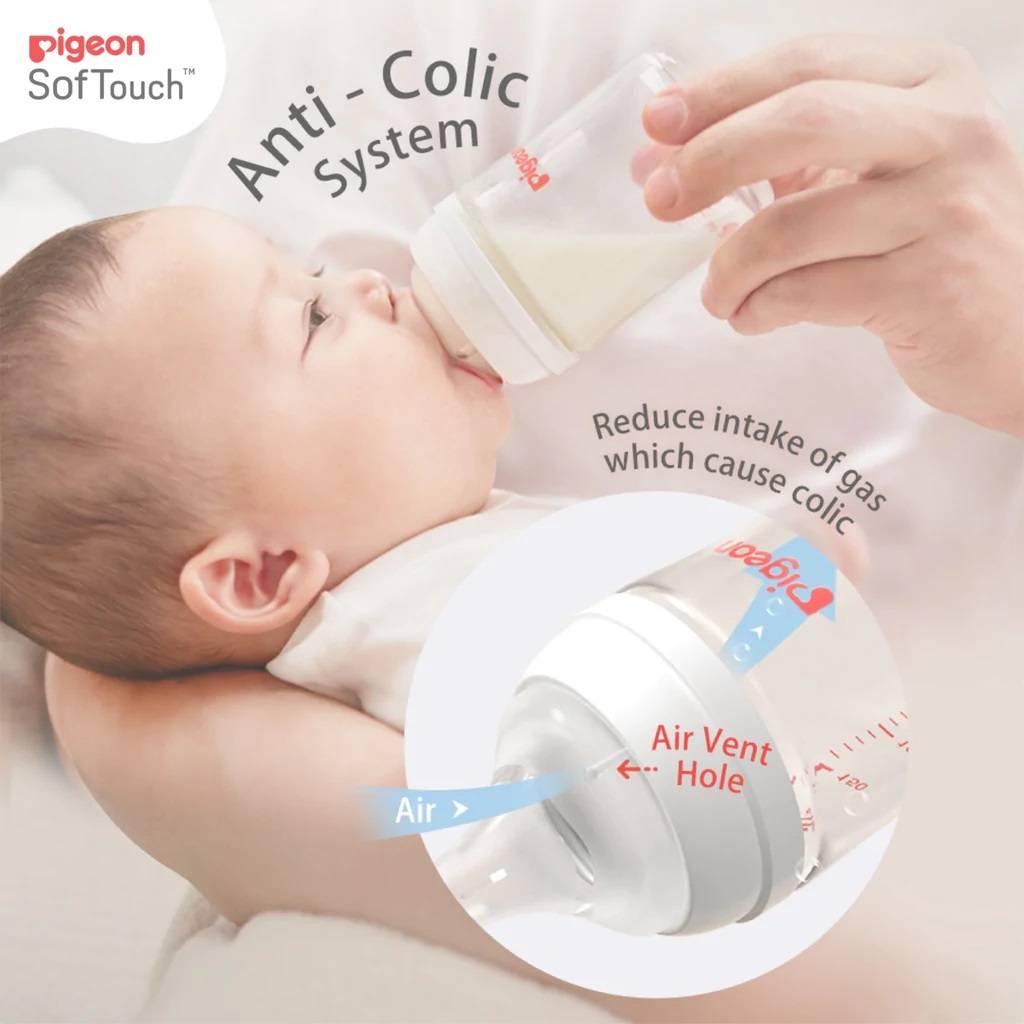 Pigeon Wide Neck Bottle With SofTouch Teat Pack (5oz/160ml 8oz/240ml) | Shopee Malaysia