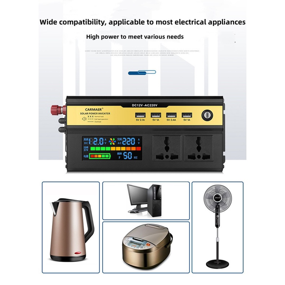 JOYUHON Car Power Inverter 10000W/12000W Solar Inverter DC12V TO AC220V ...