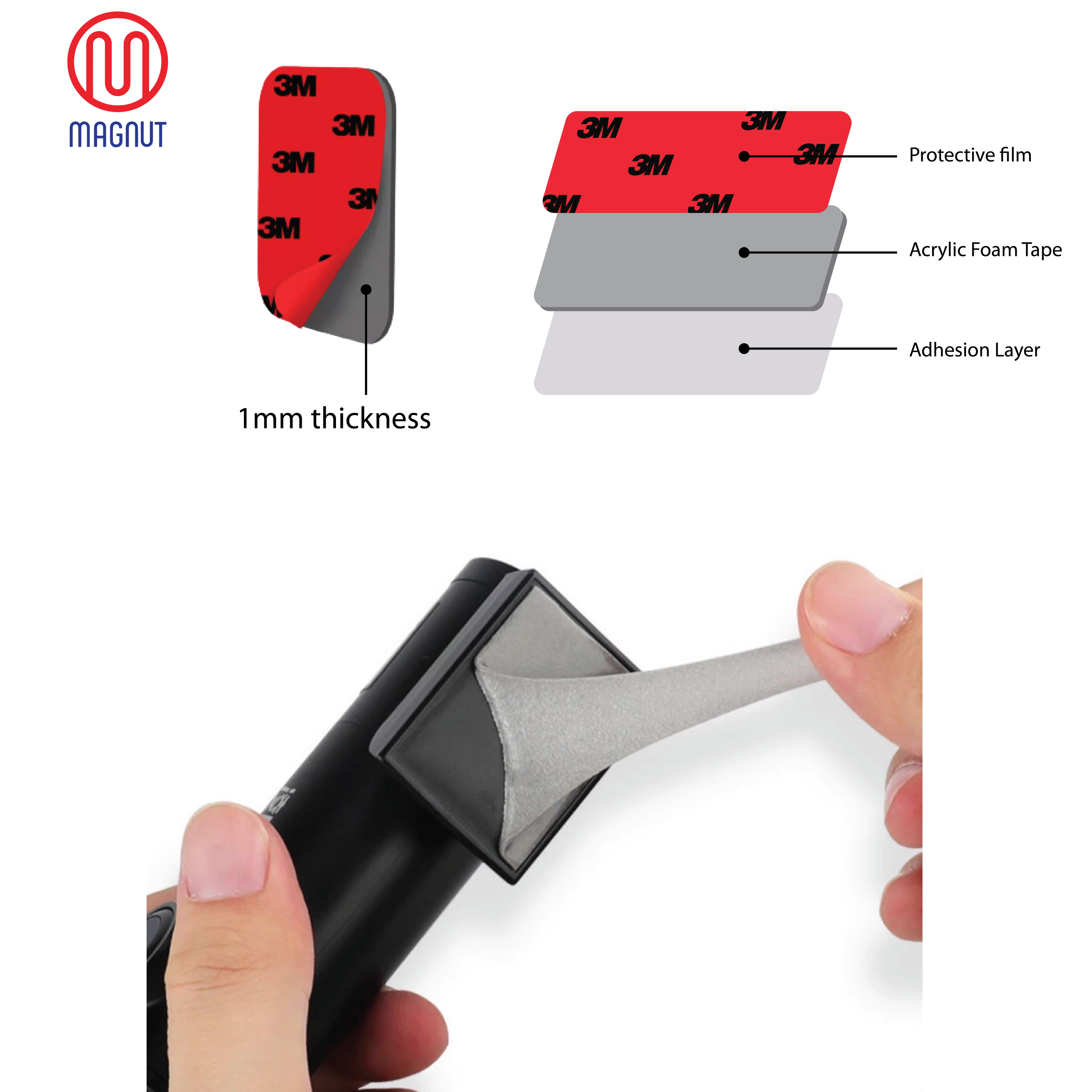 3M CP5108 Round & Rectangular Tape Double Sided Tape Foam Tape For Vehicle / Multipurpose Tape ...