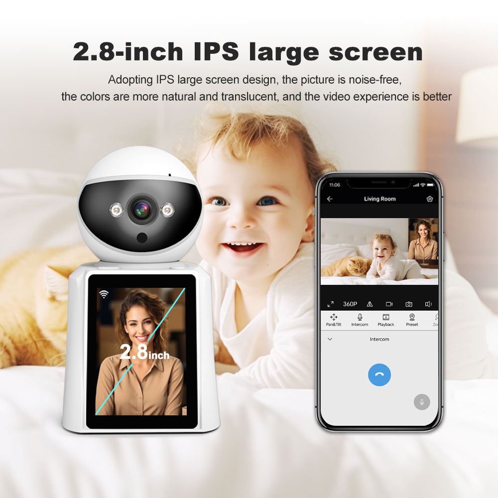SriHome SH053 Video Calling Smart Camera CCTV with LCD Screen, 1-Key ...