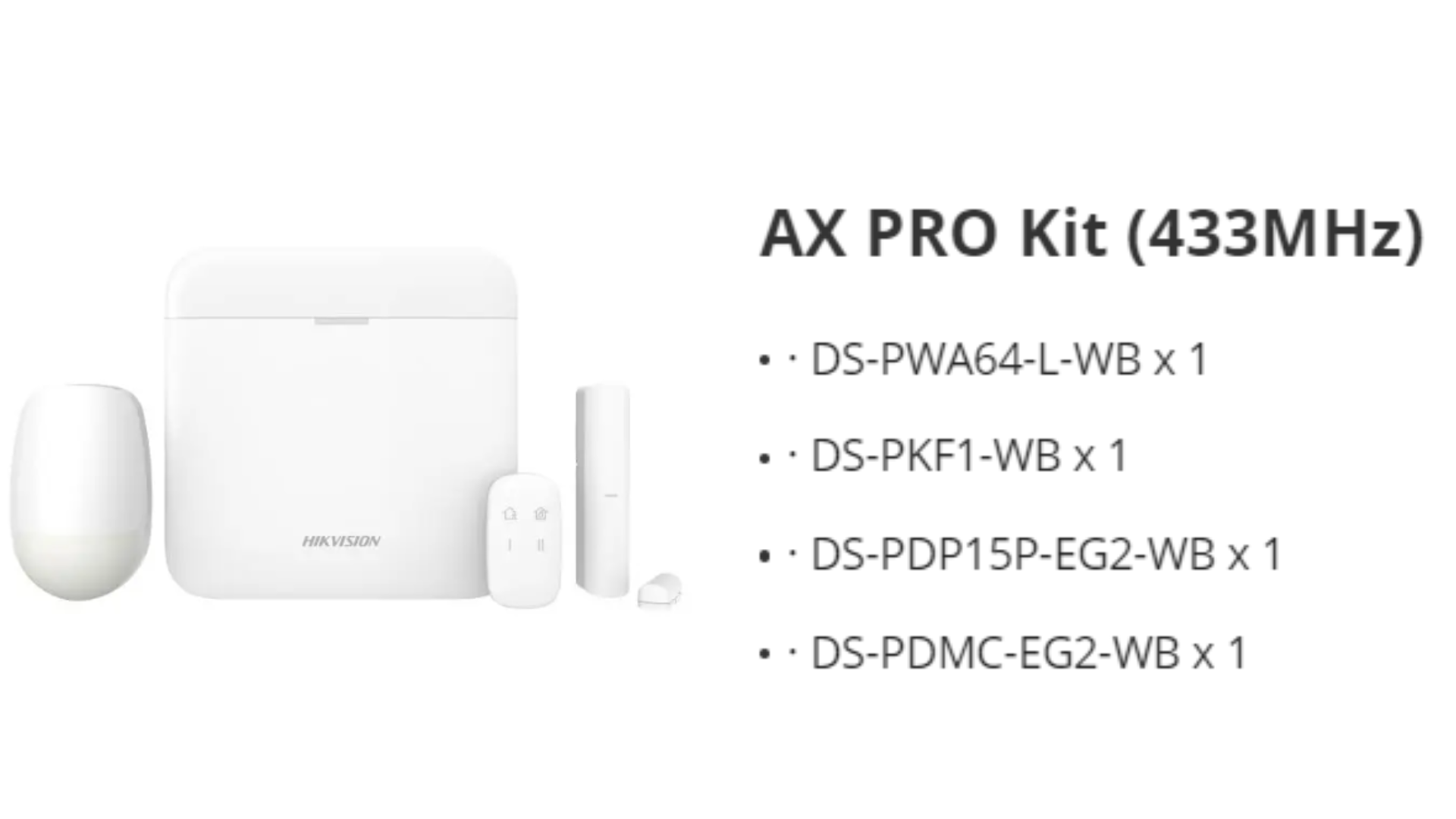 Hikvision AX PRO Wireless Alarm Set Control Panel Kit 1 Pir 1Contact 1 ...