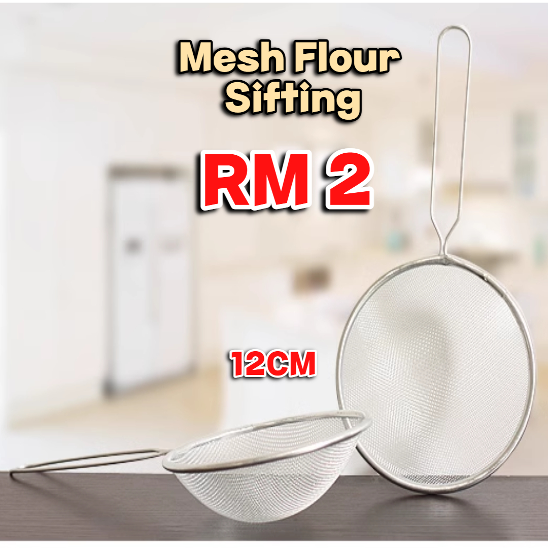 🔥𝑹𝑬𝑨𝑫𝒀 𝑺𝑻𝑶𝑪𝑲 𝑴𝑨𝑳𝑨𝒀𝑺𝑰𝑨🔥Mesh Flour Sifting Sieve with Handle / Penapis ...